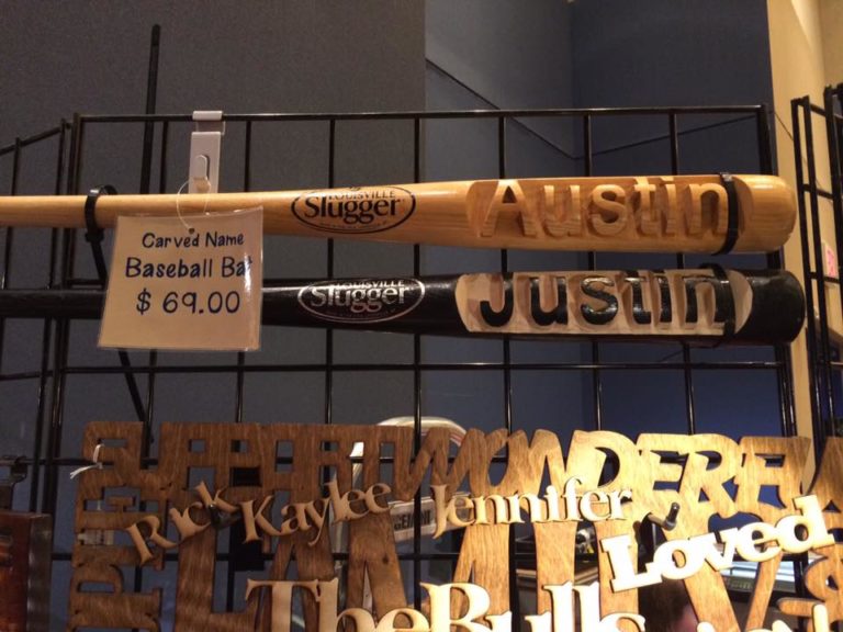 Baseball Bat – Carved Natural – WoodWerx.com